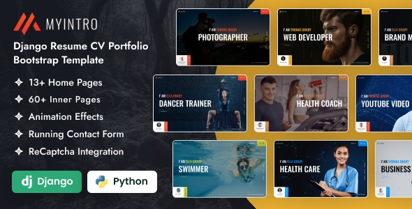 MyIntro - Django CV/Resume Bootstrap Template